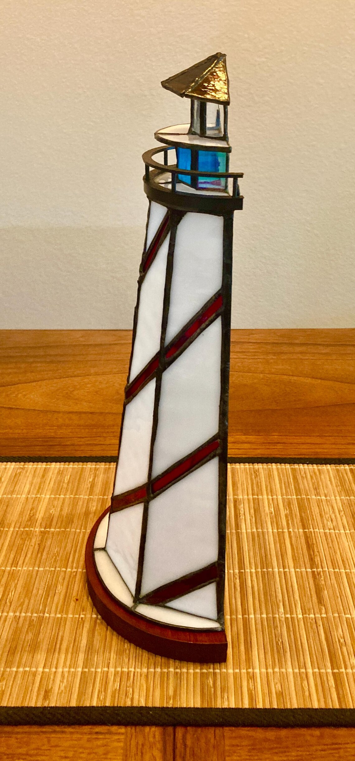 Curved Stained Glass 3D Lighthouse - Tabletop or Hanging Display - Etsy