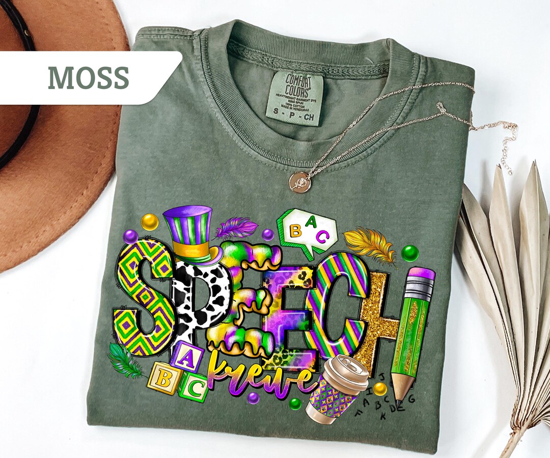 Comfort Colors® SLP Mardi Gras Day Sweatshirt, Mardi Gras Speech ...