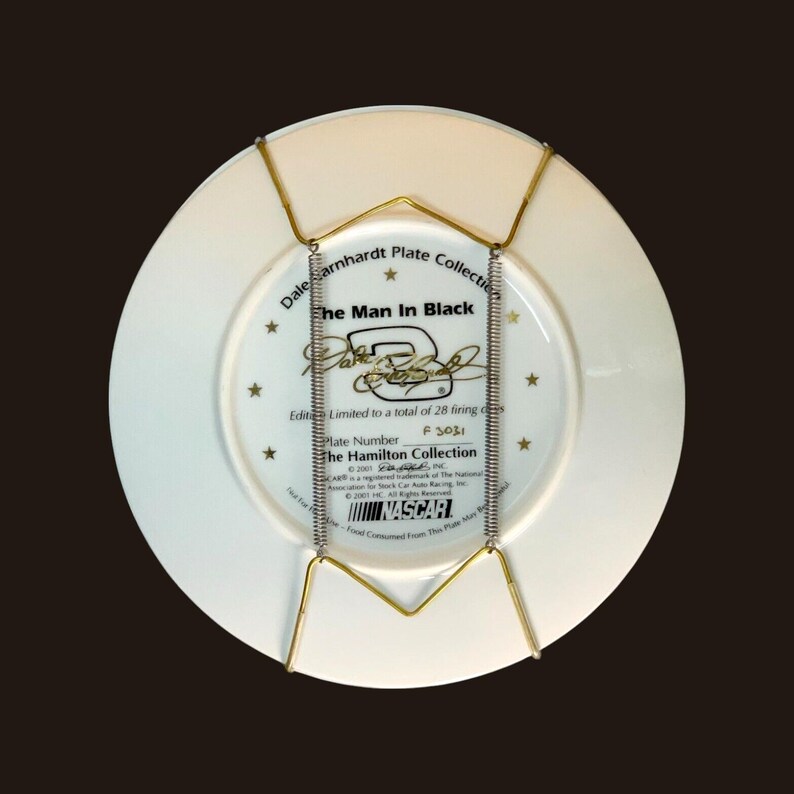 Dale Earnhardt Collector Plate "the Man in Black" NASCAR Hamilton ...