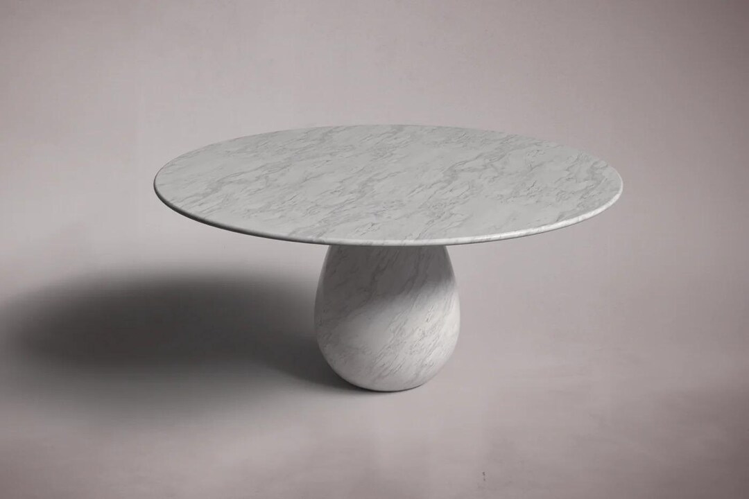 Round White Marble Dining Table. Round Marble Dining Table. Custom Marble Dining Table. Custom ...