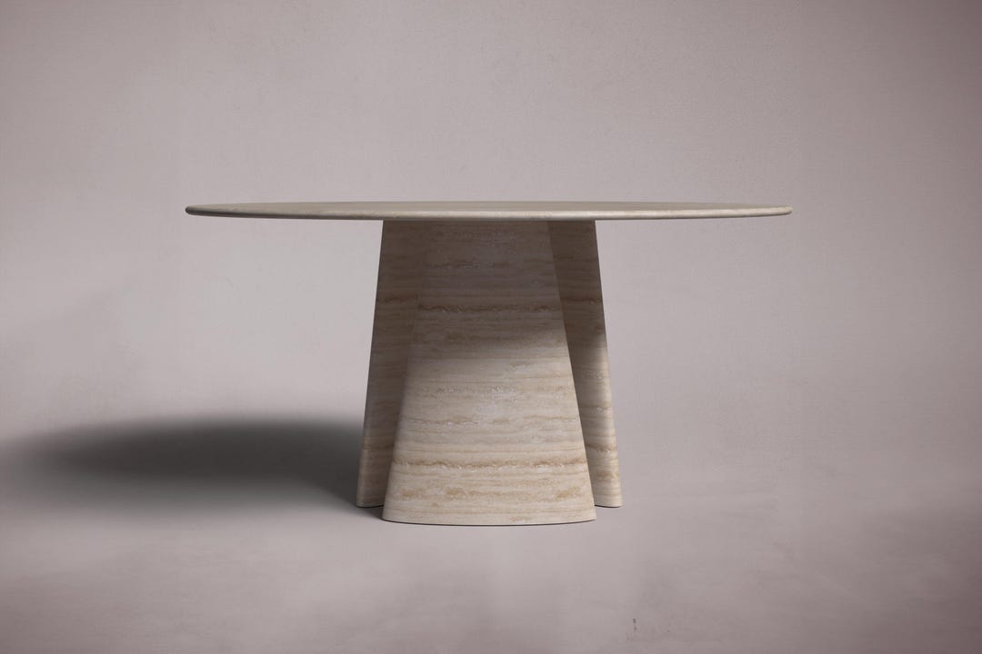 Round Travertine Dining Table, Round Travertine Table, Travertine ...