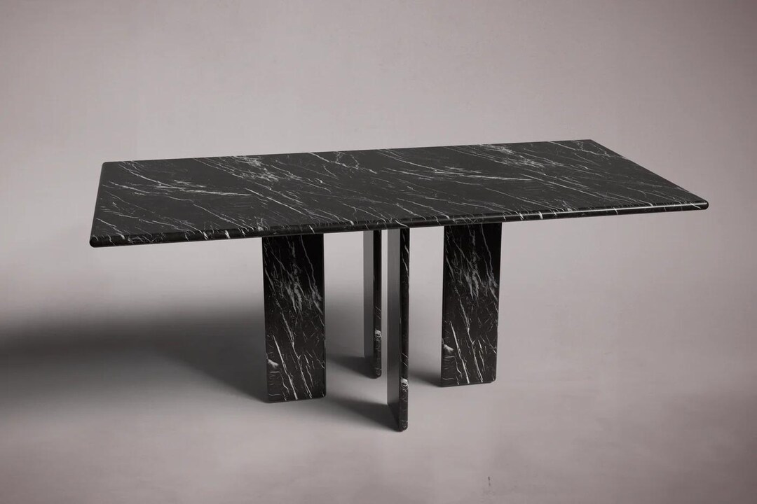Marble Dining Table. Travertine Marble Dining Table. Custom Marble Dining Table. Rectangular ...