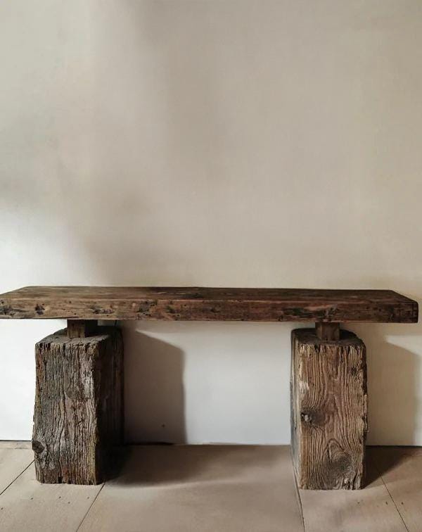 Solid Wood Rustic Console Table. Rustic Narrow Console Table. Old Wood ...
