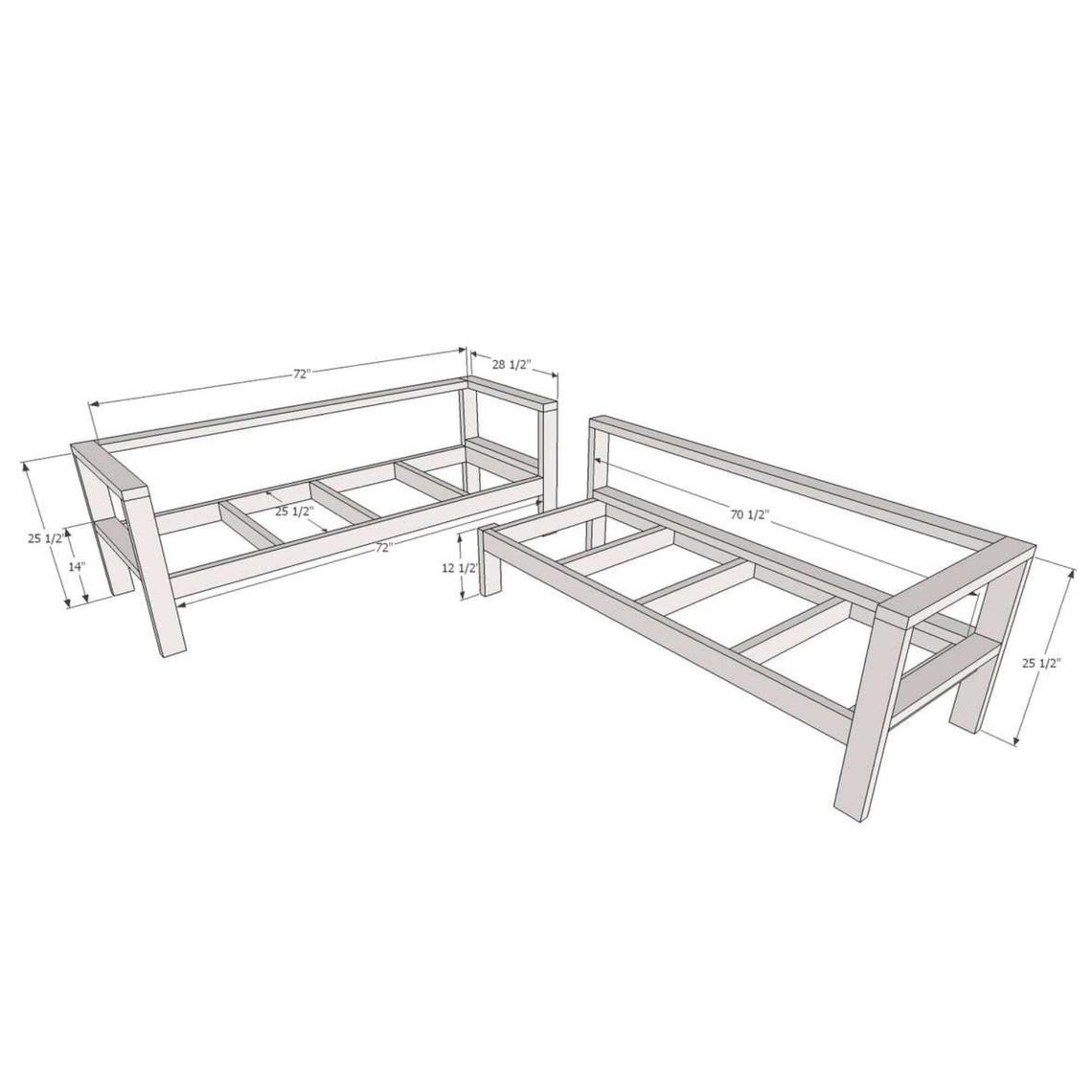 Outdoor Sectional Sofa Plans: DIY Modular Patio Couch (PDF Download) - Etsy