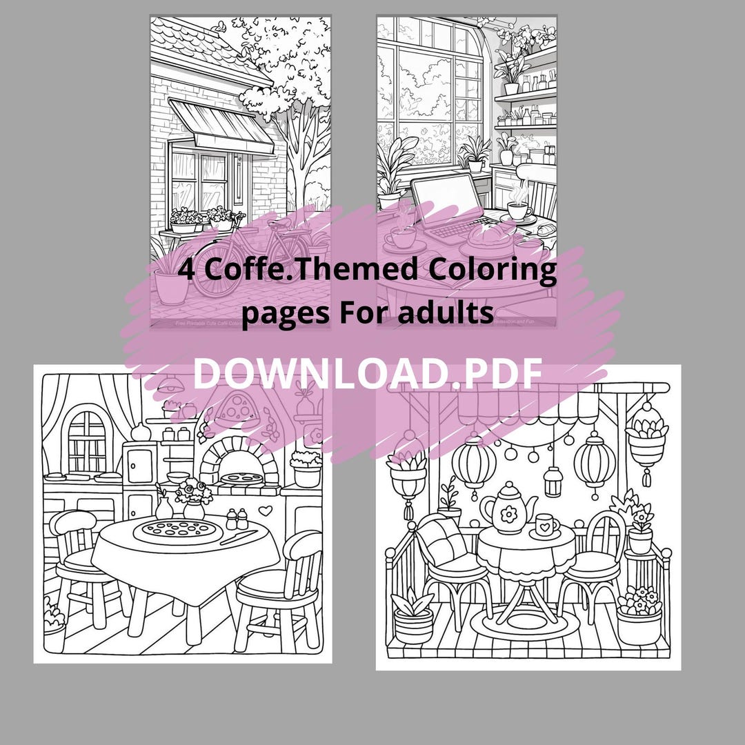Coffee-themed Coloring Pages for Adults – Relax & Unwind With This Fun ...