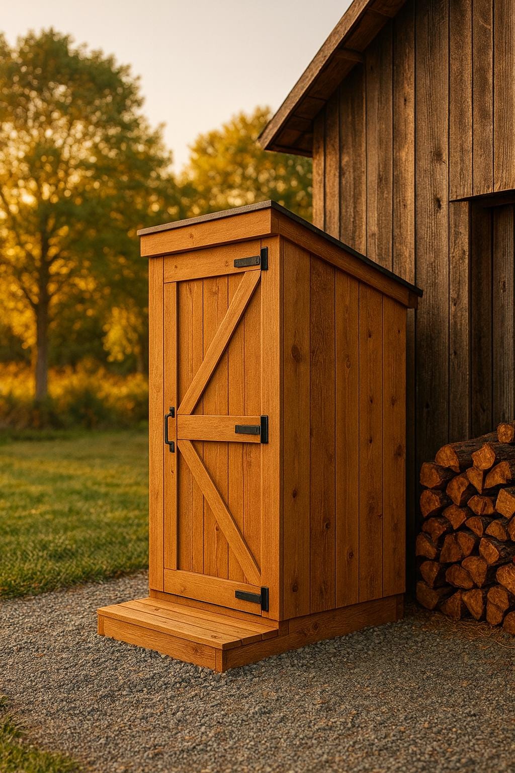 Outdoor Outhouse Toilet Plan – DIY Privacy Shed, Step-by-step PDF ...