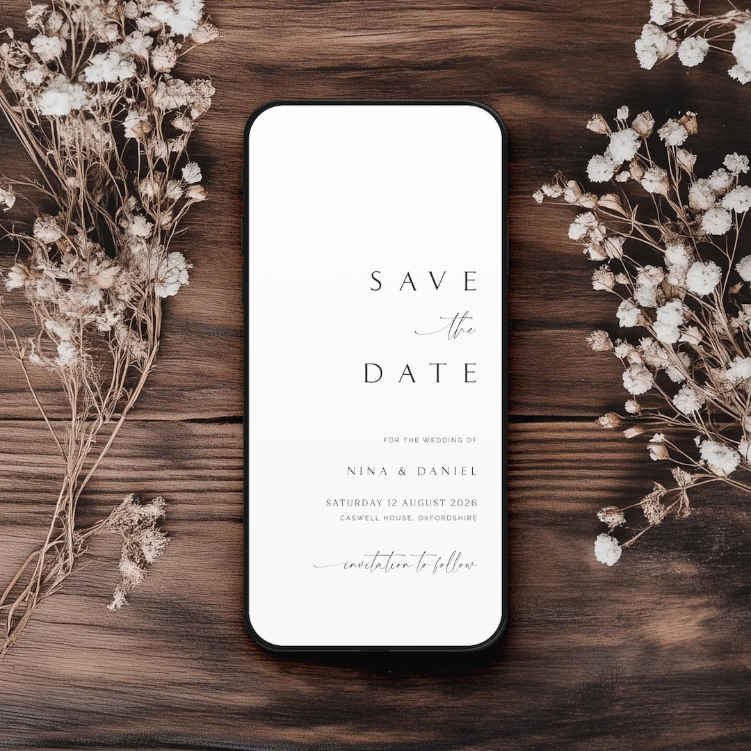 Save the Date Mobile, DIY Editable Canva Wedding Template, Engagement ...