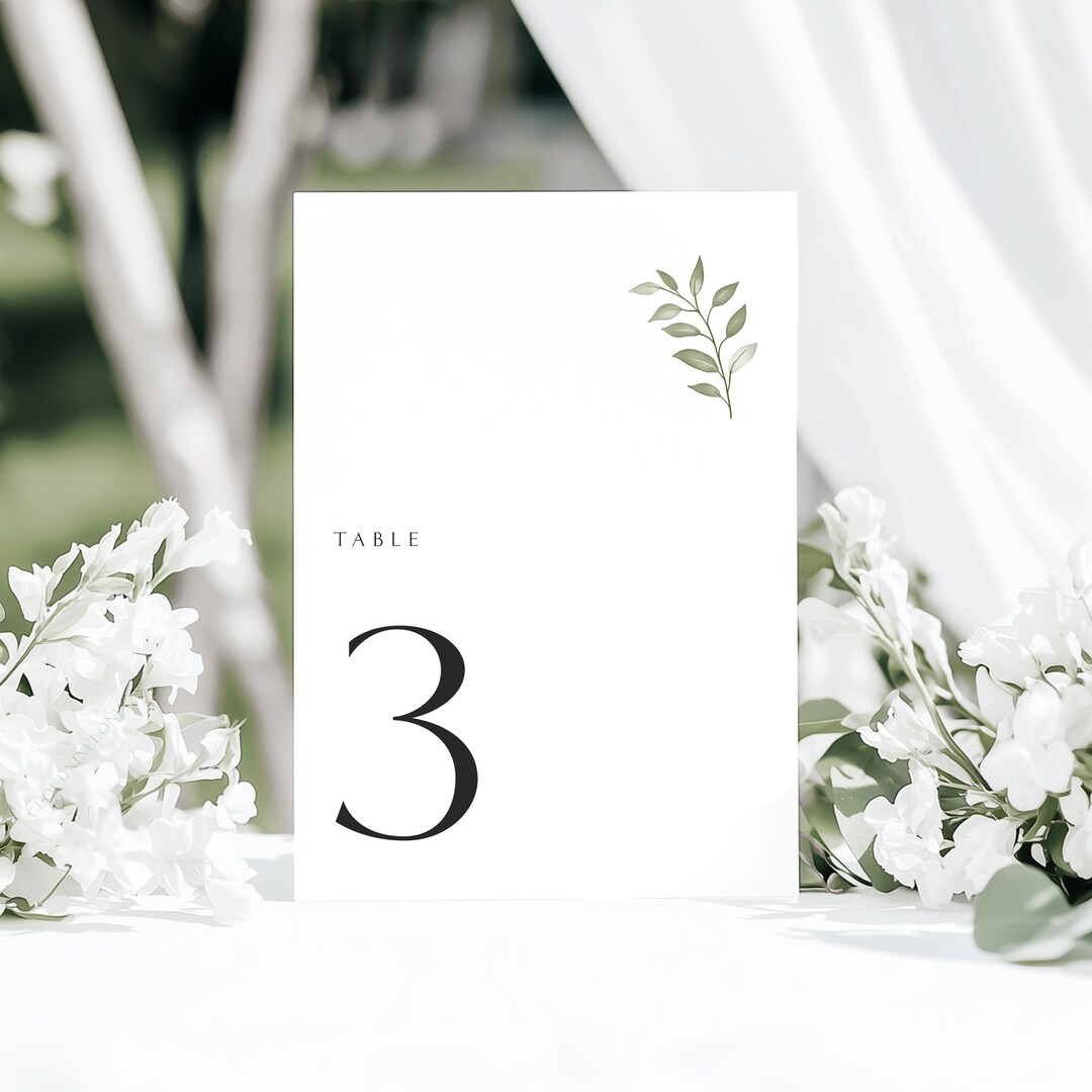 Table Number Sign, Editable Canva Wedding Template, DIY Wedding ...