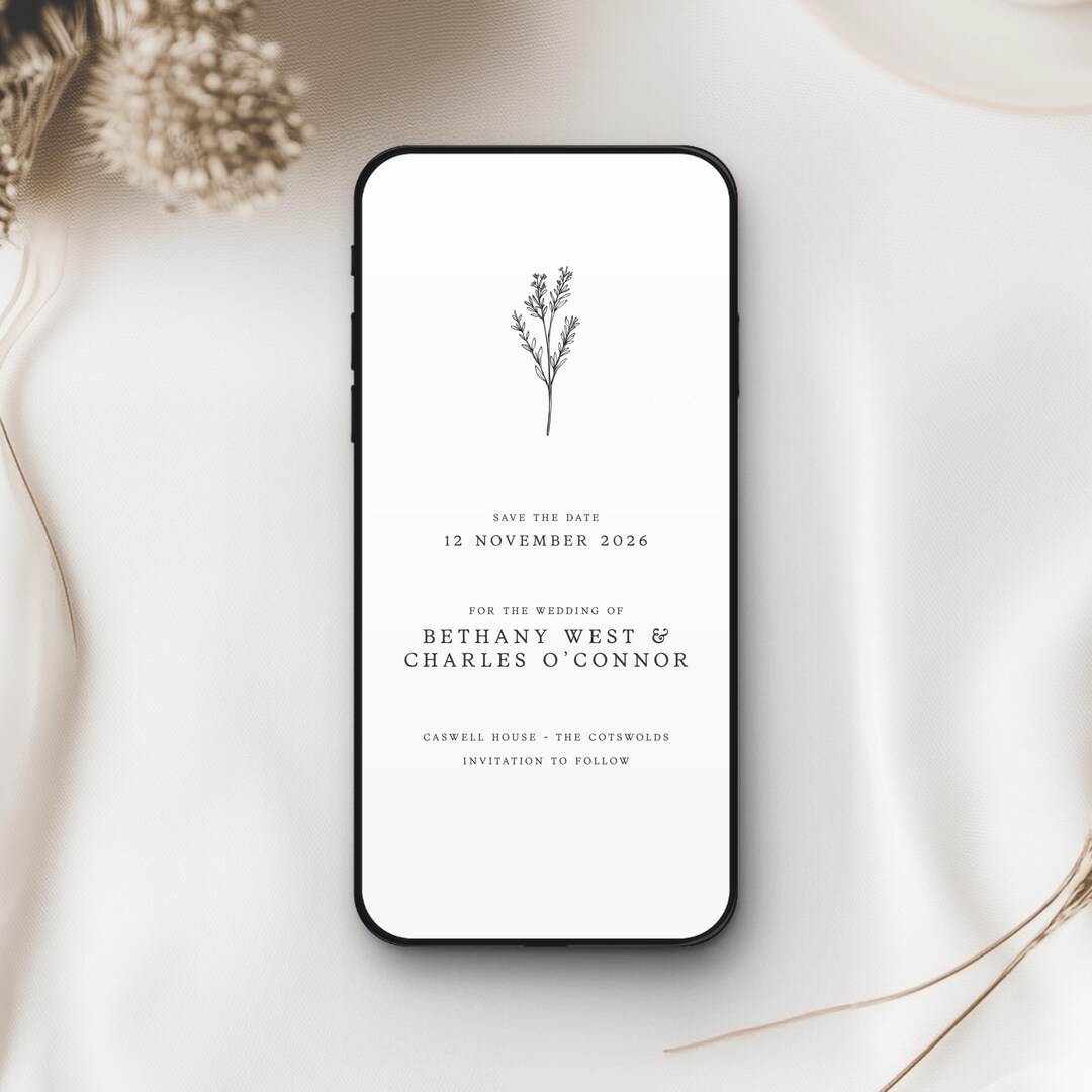 Save the Date Mobile, DIY Editable Canva Wedding Template, Engagement ...