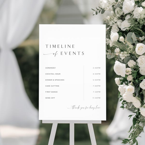 Wedding Schedule Sign - Etsy