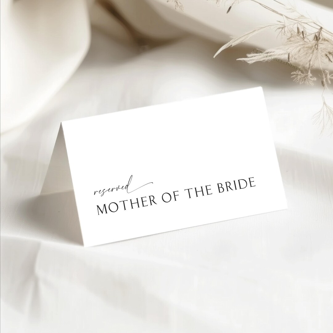 Reserved Card, Editable Canva Wedding Template, Custom Table Name Sign ...