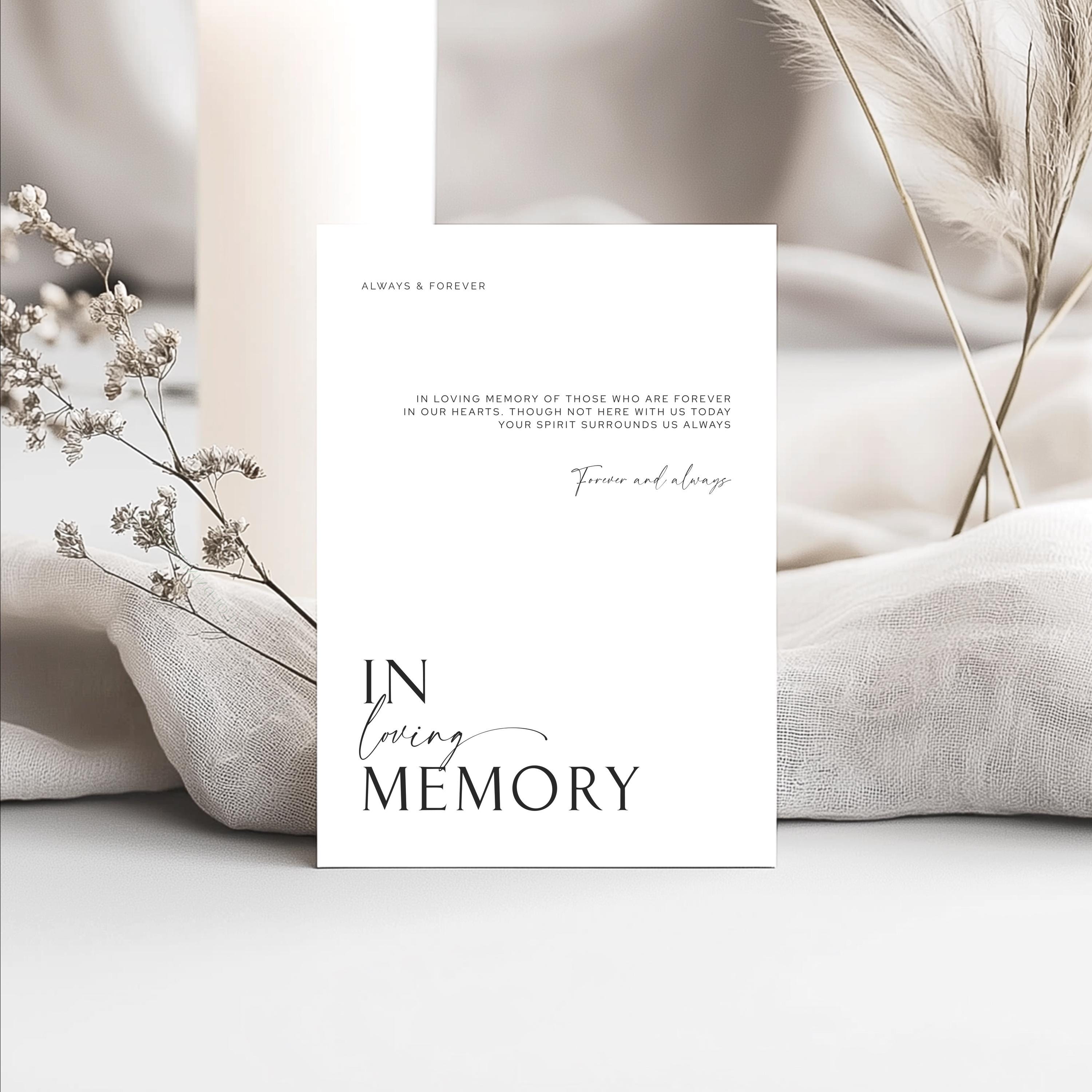 In Loving Memory Sign, Editable Canva Wedding Template, Memorial Table ...