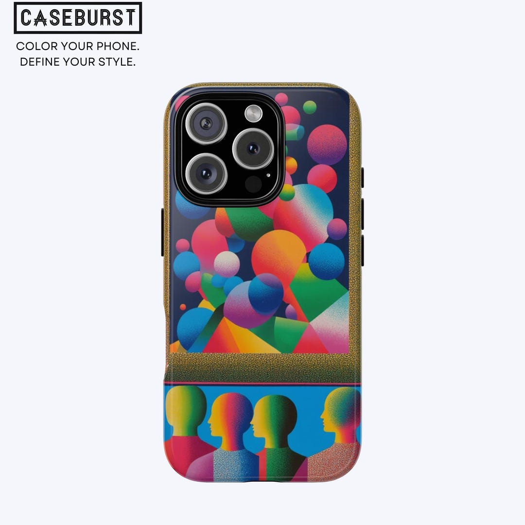 Colorful Geometric Phone Case | Aesthetic - Protective | Tough Cover ...