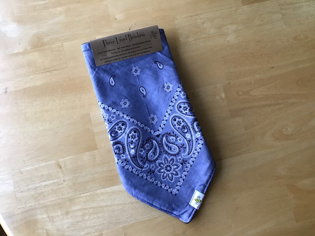Light Blue Periwinkle Fleece Lined Bandana // Face Warmer // - Etsy