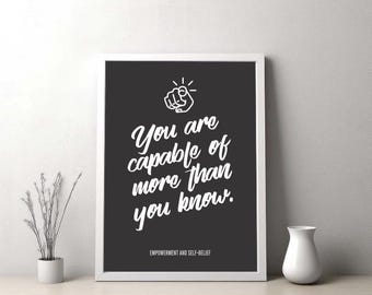 Motivational Quote Wall Art - Printable Wall Print for Home or Office ...