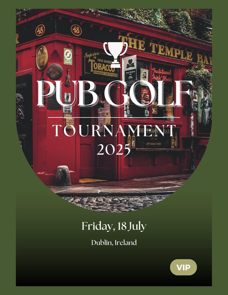 Dublin Pub Golf Score Card: Editable Bar Crawl - Etsy