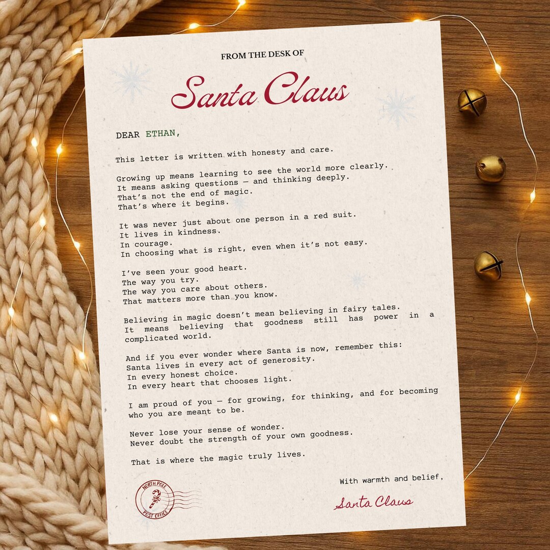 Santa Letter for Older Children, Meaningful & Encouraging Christmas ...
