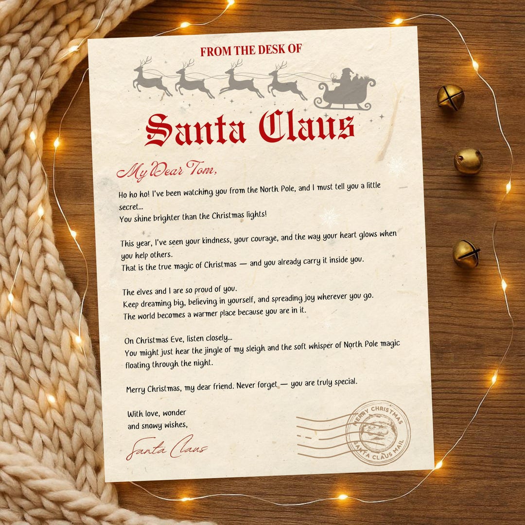 Editable Letter From Santa: Instant Access (A4, 8.5x11 PDF) - Etsy