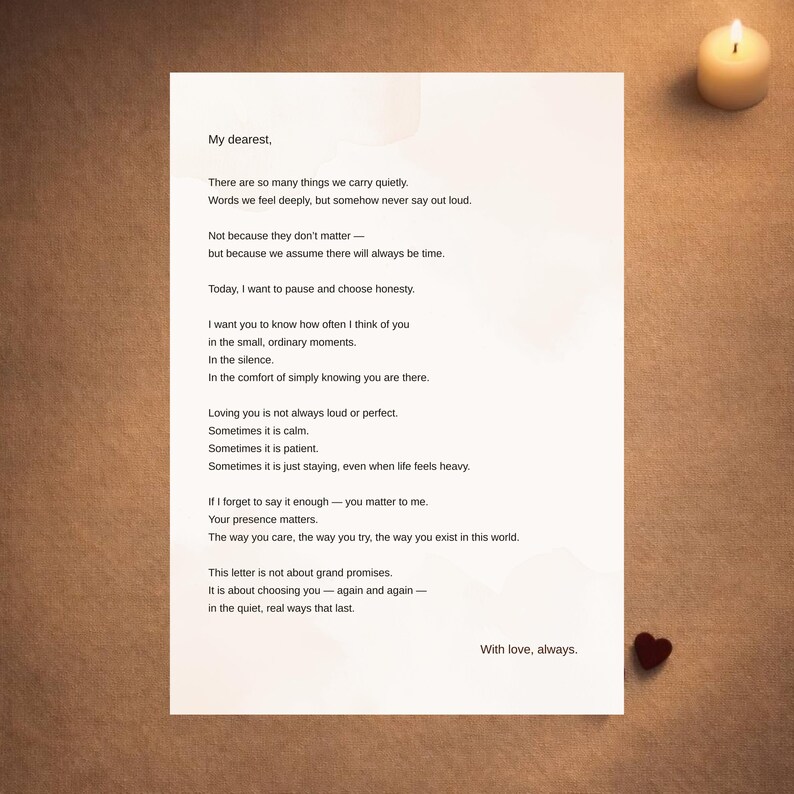 Valentine Love Letter Printable & Canva Template, Romantic A4 Letter ...