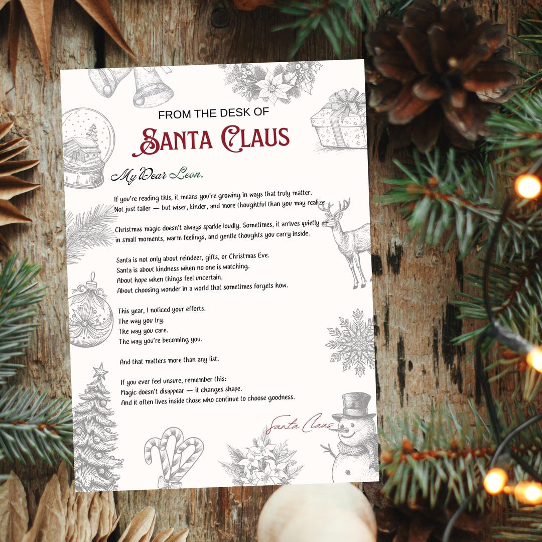 Editable Santa Letter for Older Kids, Meaningful Christmas Letter From ...