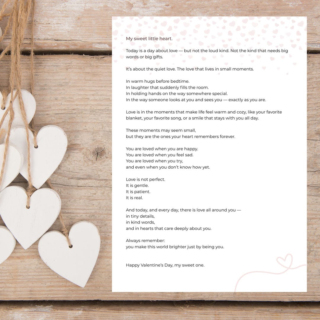 Valentine’s Day Letter for Kids Printable, Sweet Love Letter From ...