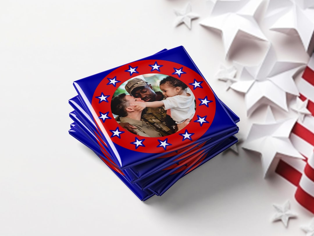 Custom Army-themed Photo Magnets – Set of 6 Personalized Military ...
