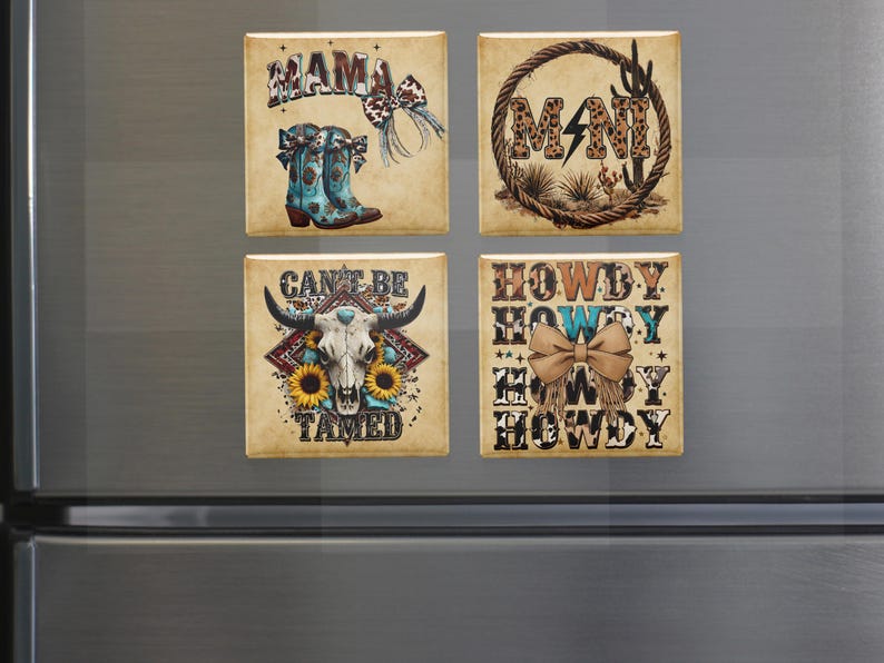 Western Mama Rodeo Magnet Set: Cowgirl Kitchen Decor (set of 4) - Etsy