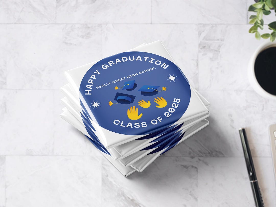 Custom Graduation Magnets: School Name & Year, Set of 6 - Etsy