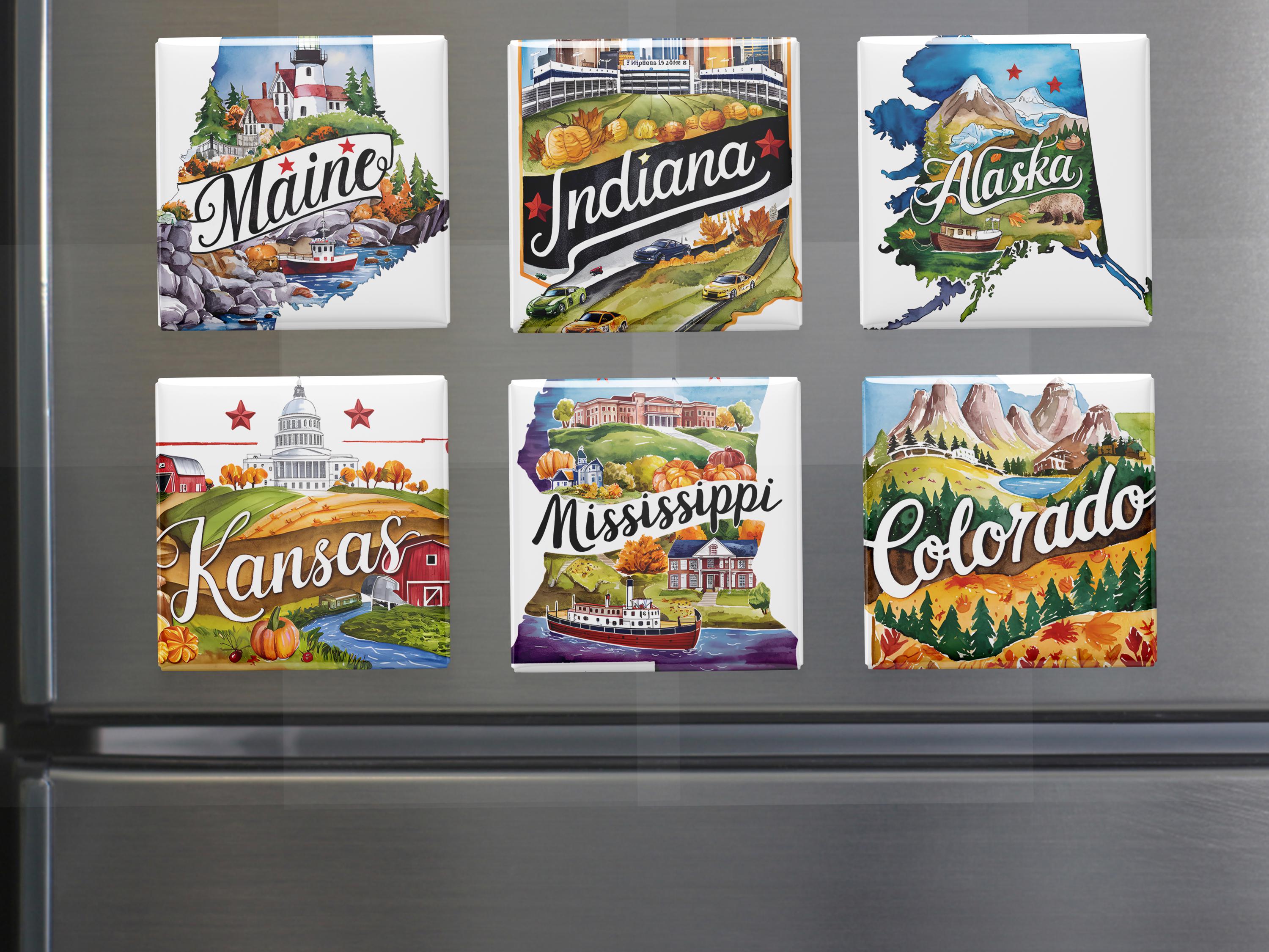 US State Magnet Set: Road Trip Souvenir, Personalized Travel Keepsake ...