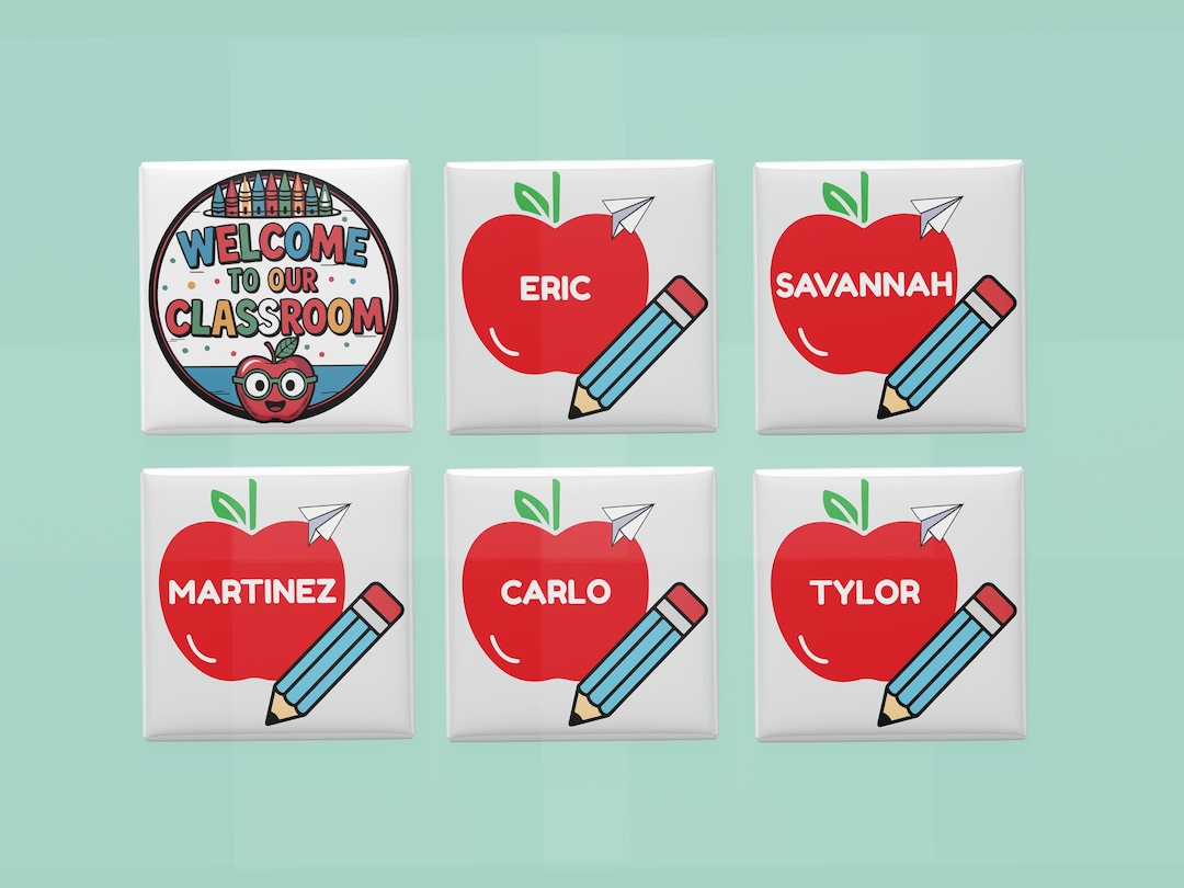 Magnetic Name Tag, First Day of School Magnets, Custom Student Name ...