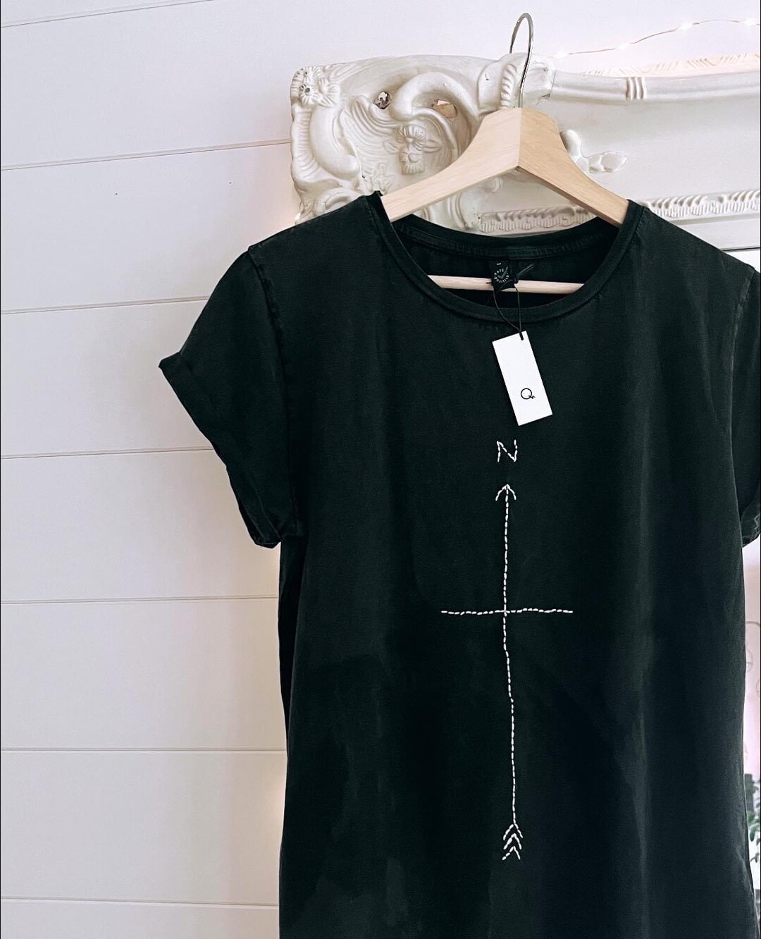 True North - Hand Embroidered Organic Cotton Tee Shirt - Etsy