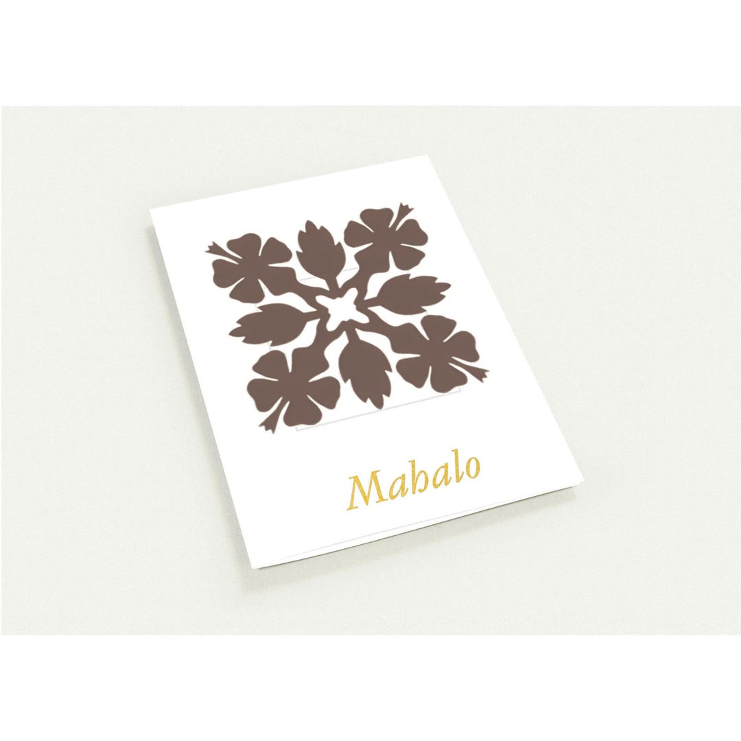 Mahalo Hawaiian Thank You Cards – Set of 10, Gold Foil Elegant Greeting ...