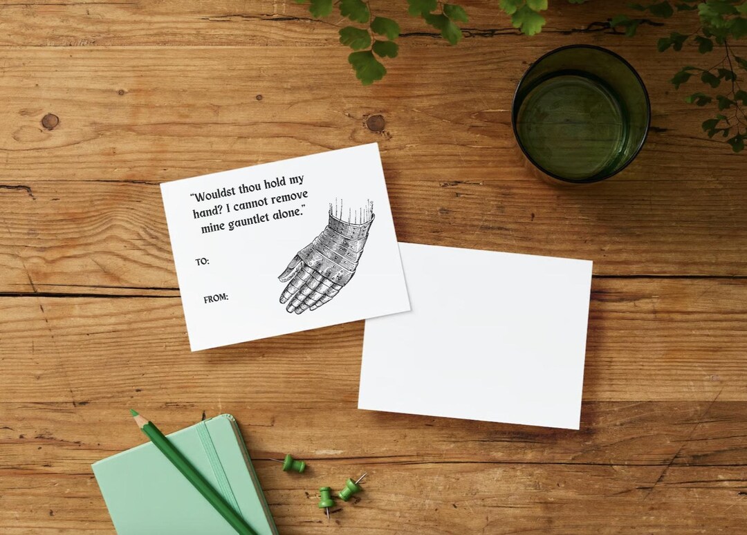 Medieval Valentine's Day Cards | Printable | Funny Knight Valentines ...