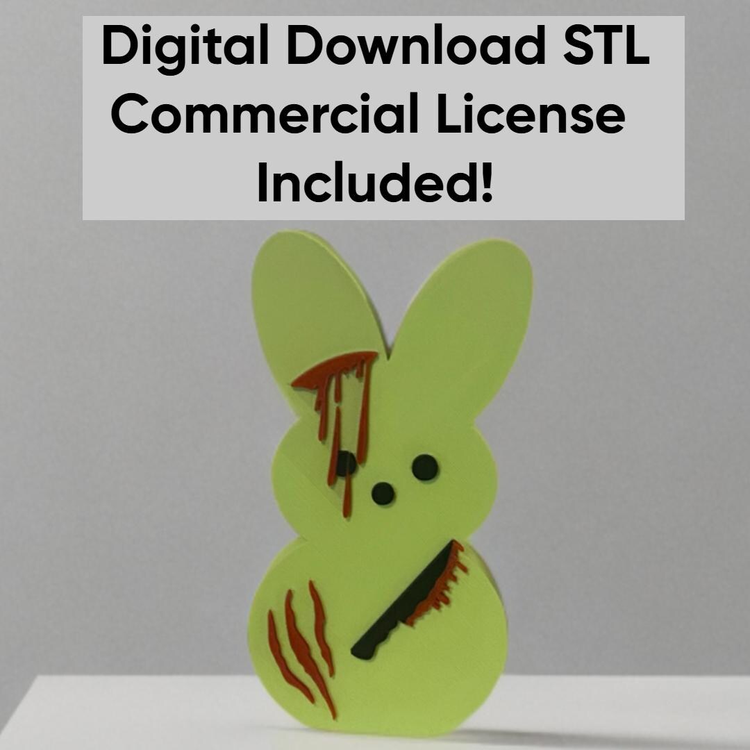 DIGITAL DOWNLOAD Easter Easterween Creepy Peep Bunny Self Standing ...