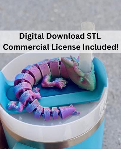 DIGITAL DOWNLOAD Dragon Articulated Flexi Straw Topper STL - Etsy