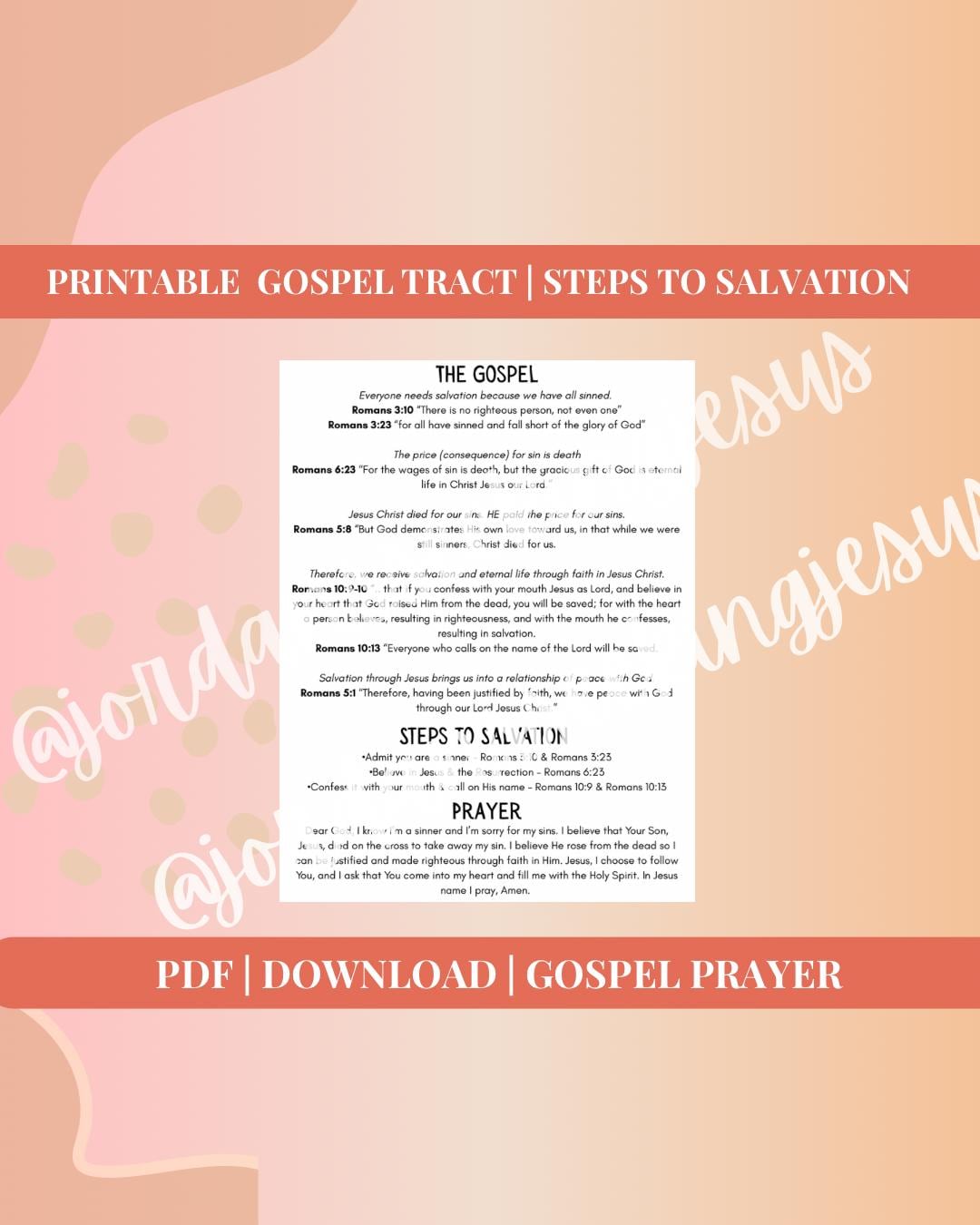 Gospel Tract | Steps to Salvation | Salvation Prayer - Etsy