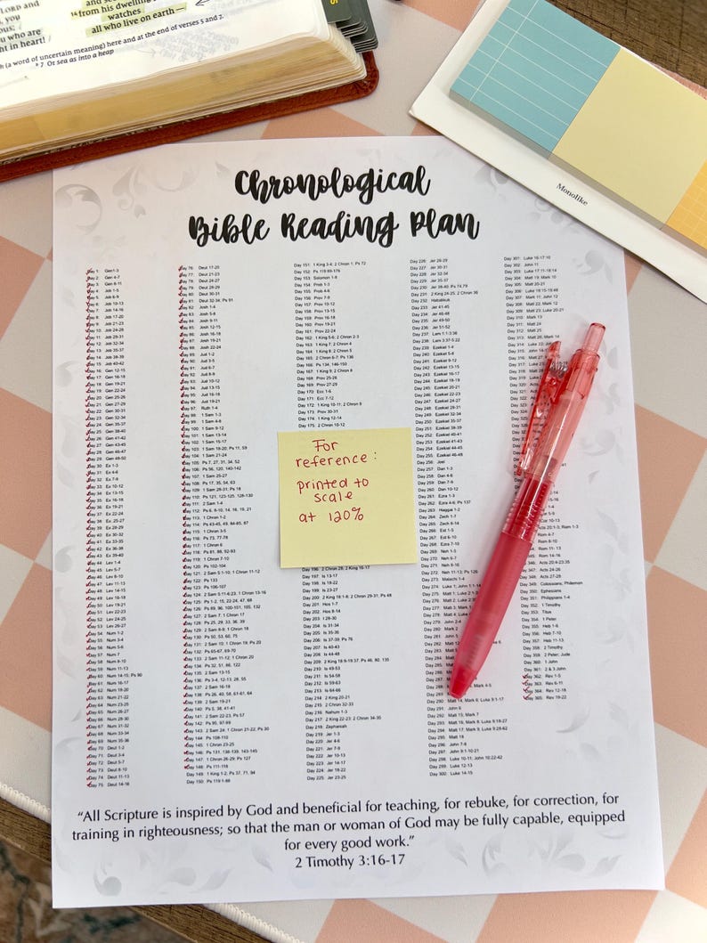 Chronological Bible Reading Plan | Bible in a Year Guide - Etsy
