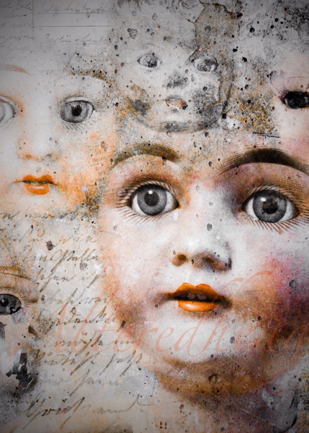 Doll Faces Altered Original 5x7 Photo Print by Alteredhead on Etsy ...
