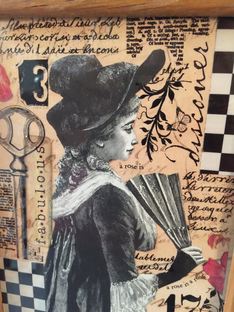 Garden Party an Original Mixed Media Framed Collage Original Victorian ...