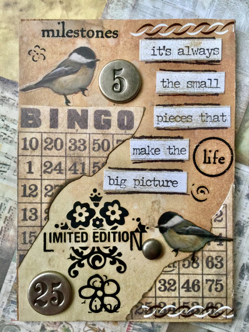 The Big Picture Aceo Artist Trading Card Etsy Birds Steampunk Mixed ...