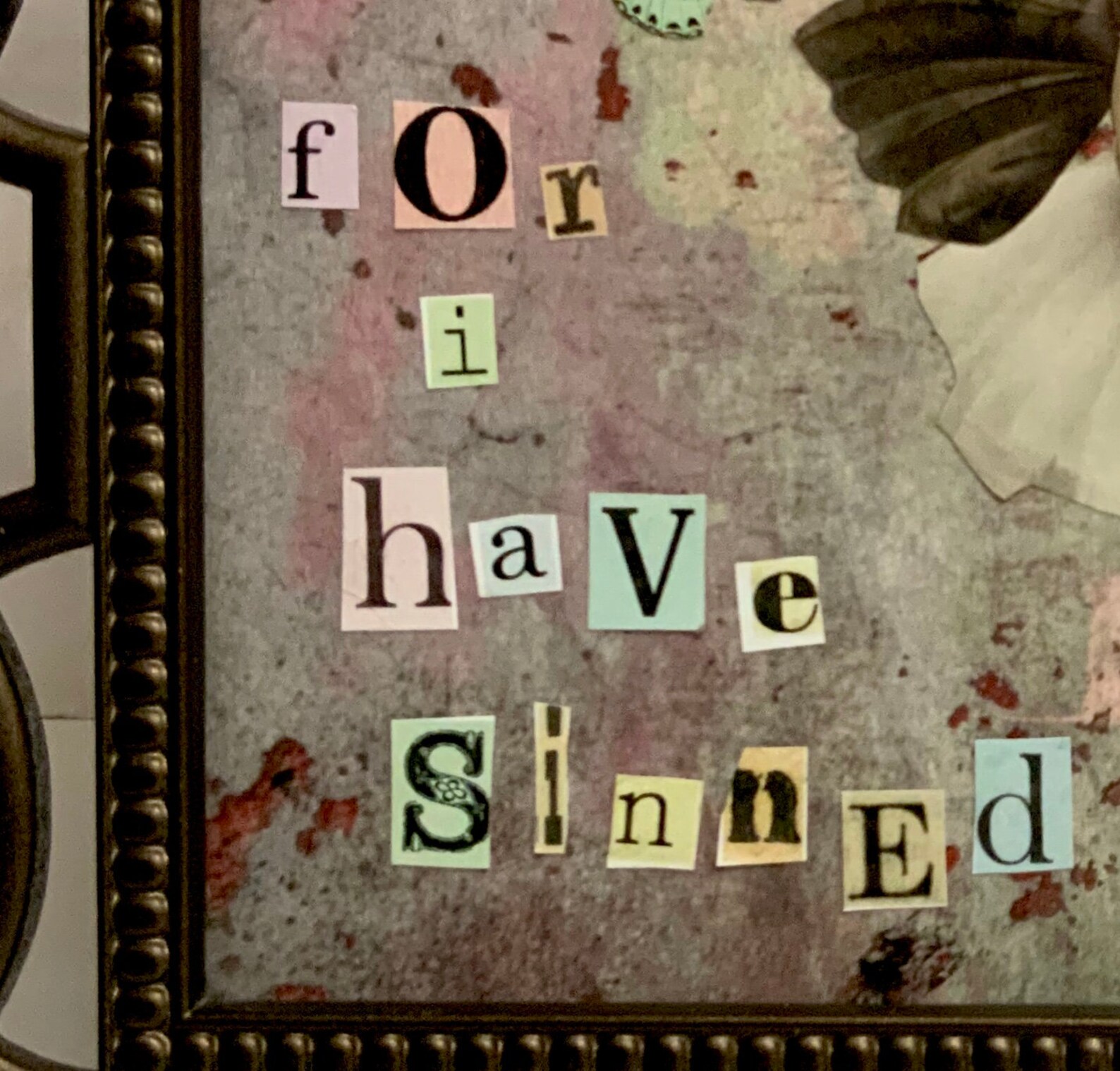 Fallen Angel Framed Art, Ransom Note ART Assemblage Art Alteredhead on ...