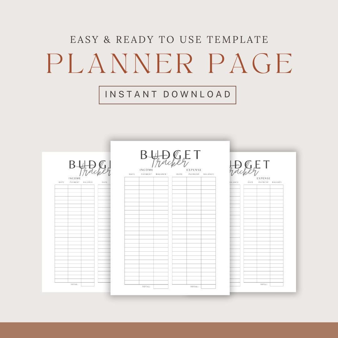 Budget Tracker Printable, Finance Planner, Instant Download PDF - Etsy