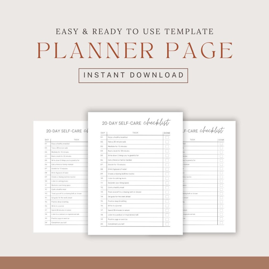 Weekly Self Care Tracker Printable, Daily Self Care Checklist, Routine ...
