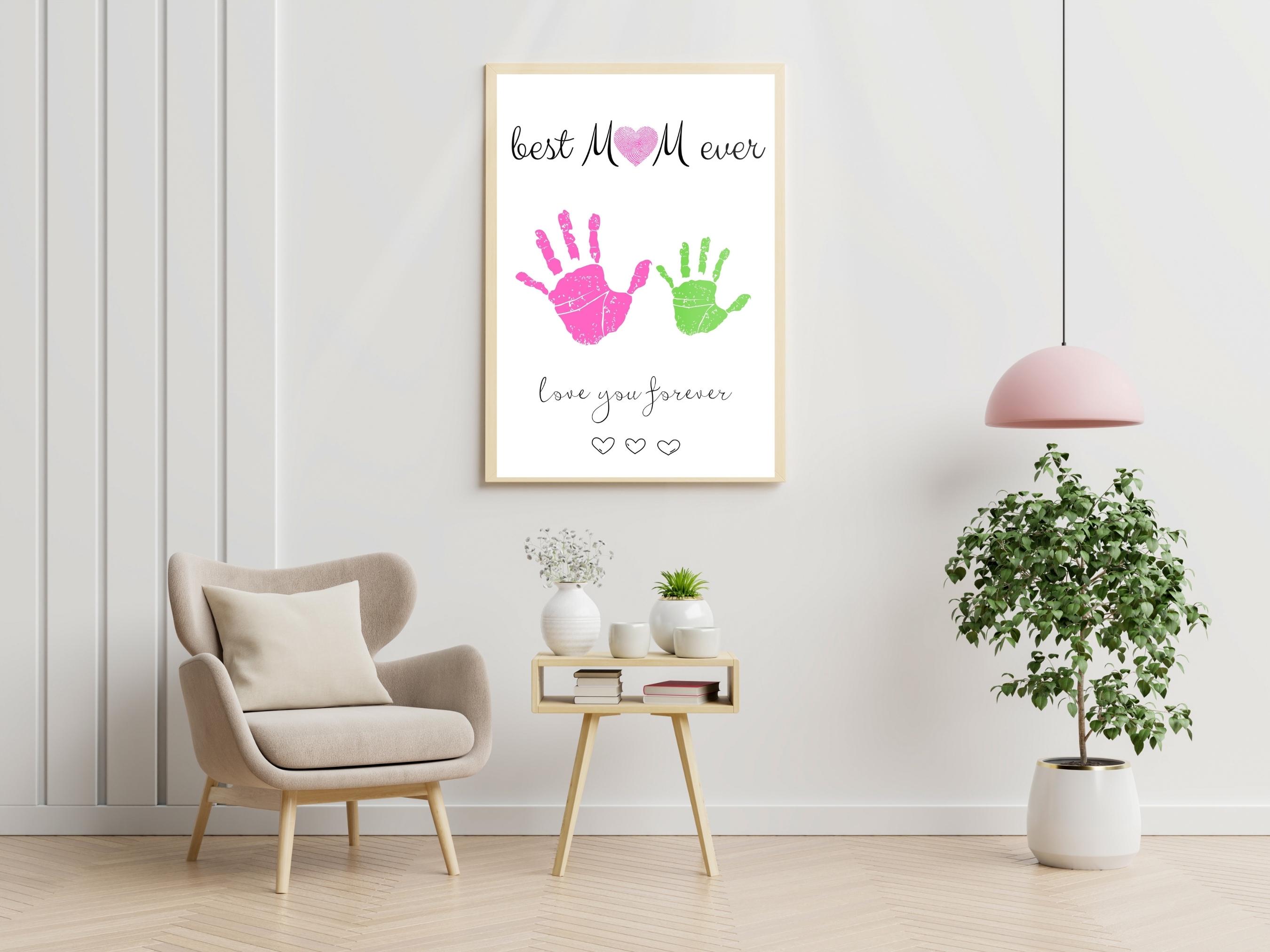 Printable Mother's Day Craft | Handprint Art for Mom | Best Mom Ever ...