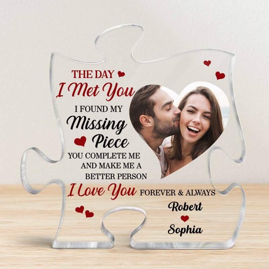 Couple Photo Found My Missing Piece Gift for Him for Her Personalized ...