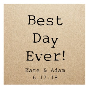 Kraft Wedding Sticker Labels- BEST DAY EVER - 2in X 2 In- Set of 20 ...