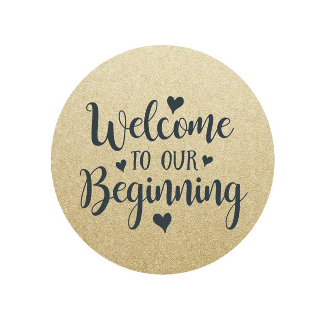 Welcome to Our Beginning Stickers – Rustic Wedding Favor Seals - Etsy