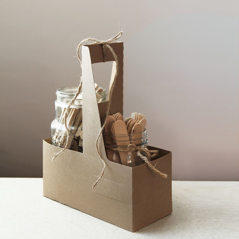 Kraft Gift Carrier 8" X 3 5/8" X 10 1/4" Set of 6 - Etsy