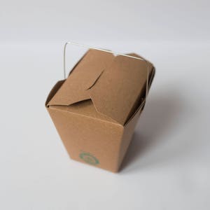 1 SAMPLE BOX- Brown Kraft 100% Recycled 8 Oz Chinese Style Take Out ...