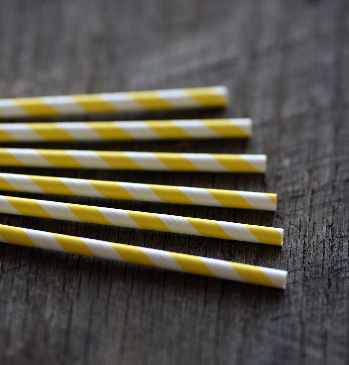 Lemonade Yellow Paper Straws Set of 12 - Etsy